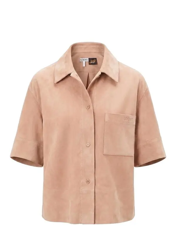 Loewe Suede Short Sleeve Shirt - Multicolor