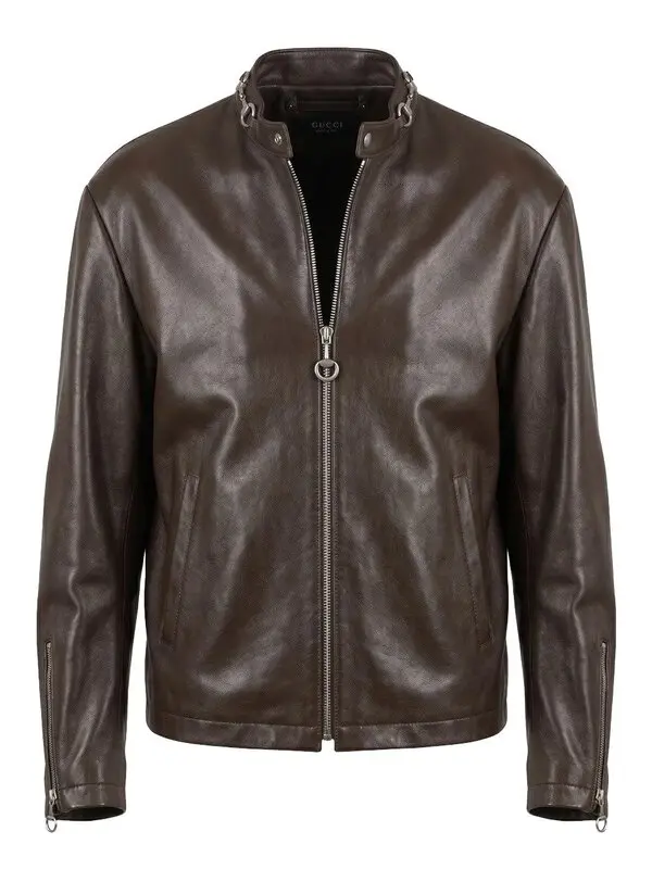 Gucci Calf Leather Zip-up Jacket - Multicolor