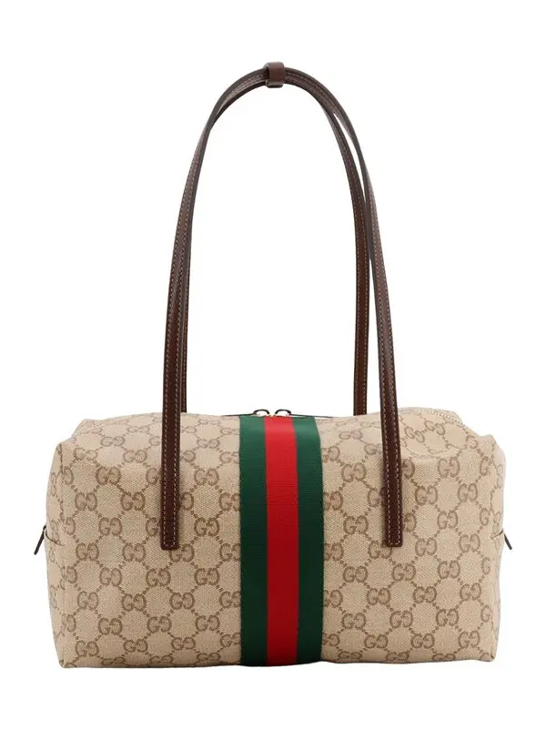 Gucci Melrose Gg Fabric Shoulder Bag - Cream