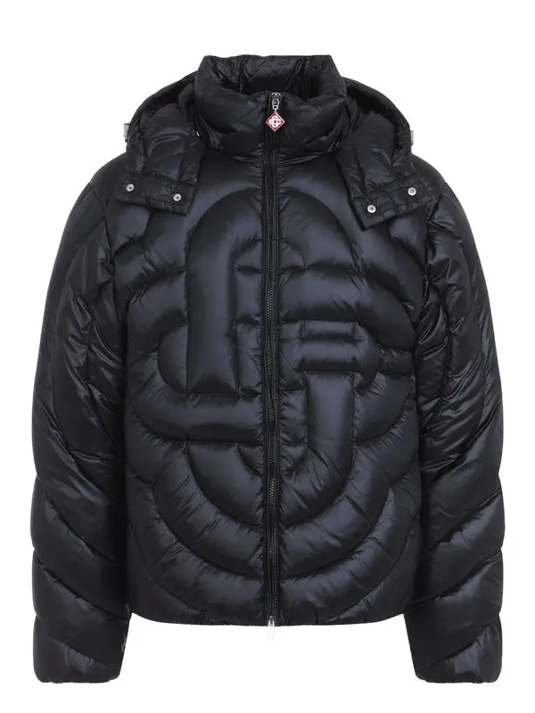 Casablanca Quilted Puffer Jacket With Monogram - Black