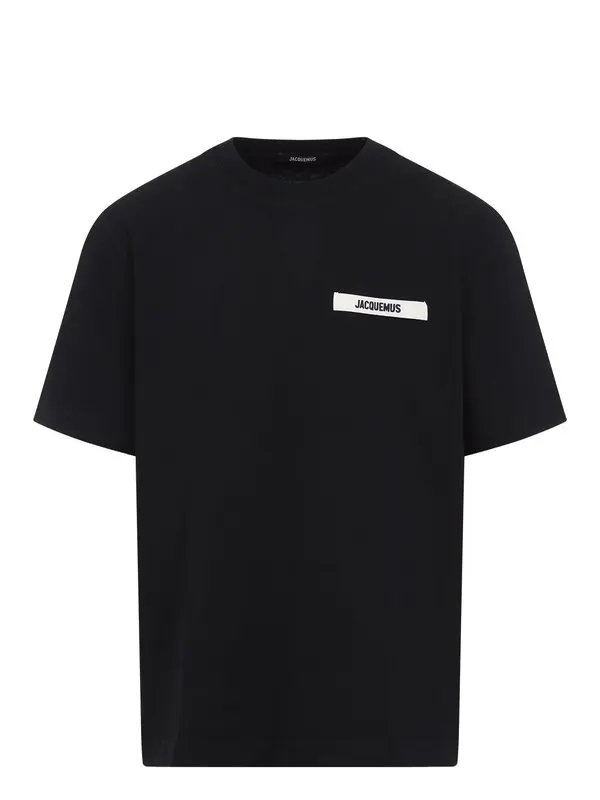 Jacquemus Le T-shirt Grosgrain Cotton T-shirt - Black