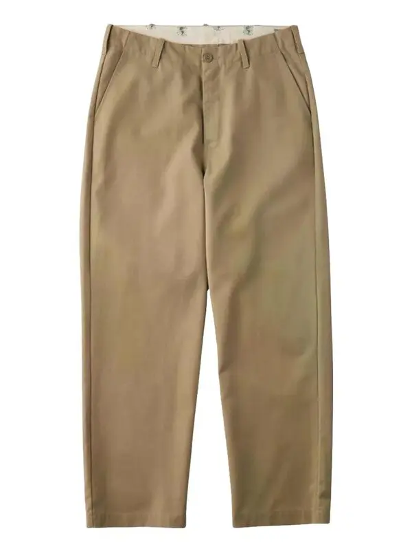UNIVERSAL OVERALL Wide-leg Bio-wash Trousers - Neutrals