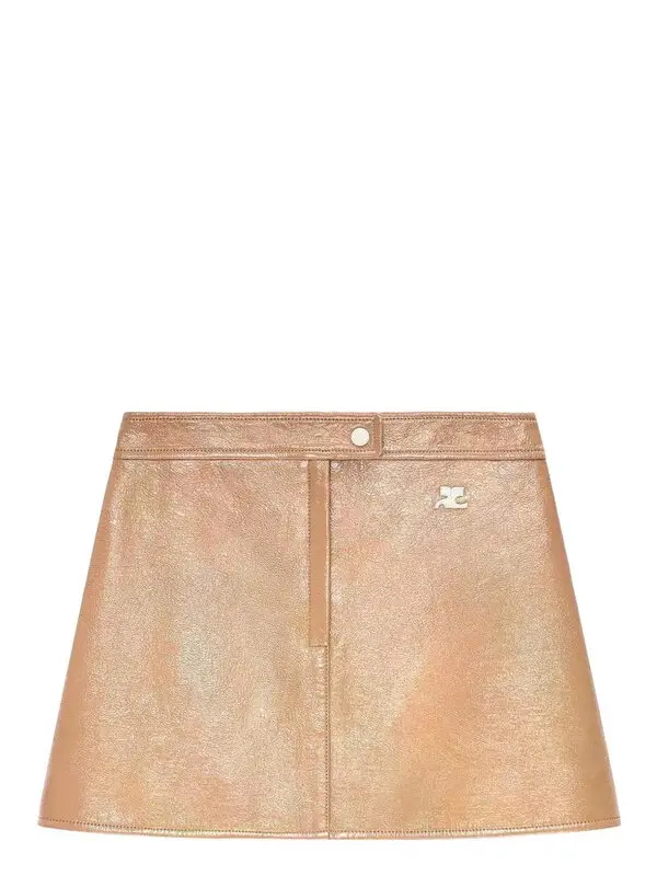 COURREGES Vinyl-effect Mini Skirt - Neutrals