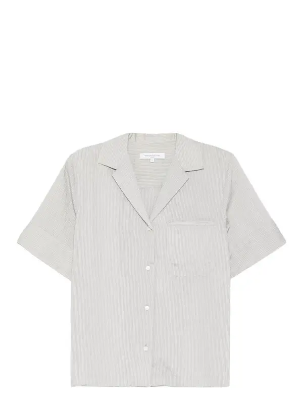 Maison Kitsuné Striped Resort Shirt - Grey