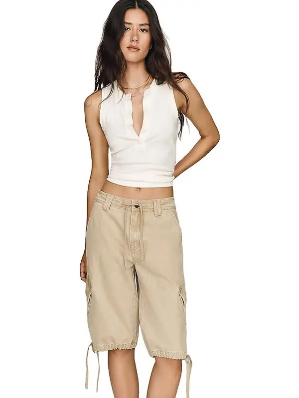 Lioness Cotton Cargo Shorts - Stone