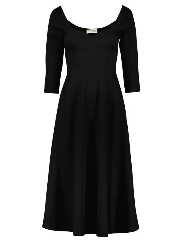 MARIANNE BY MARIE JORDANE Katy Midi Dress With Sweetheart Neckline - Black