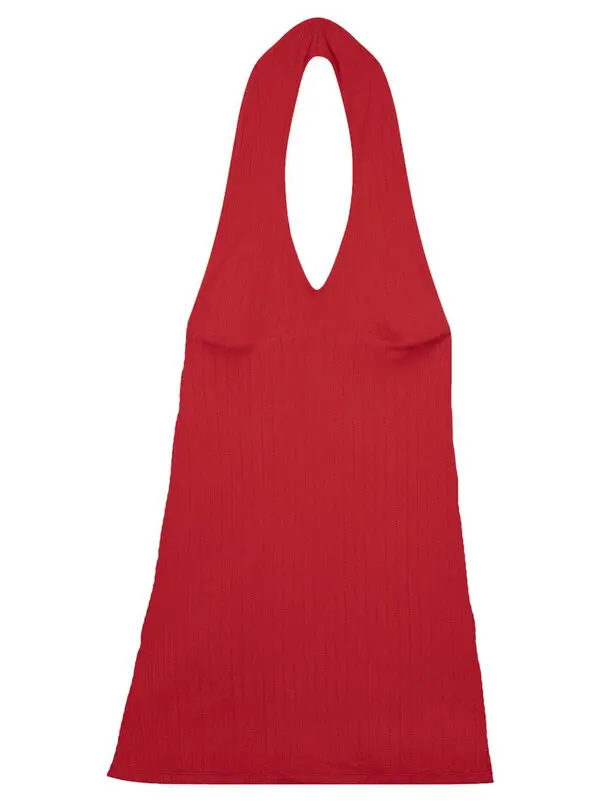 MARIANNE BY MARIE JORDANE Edie Open-back Pointelle Midi Dress - Red