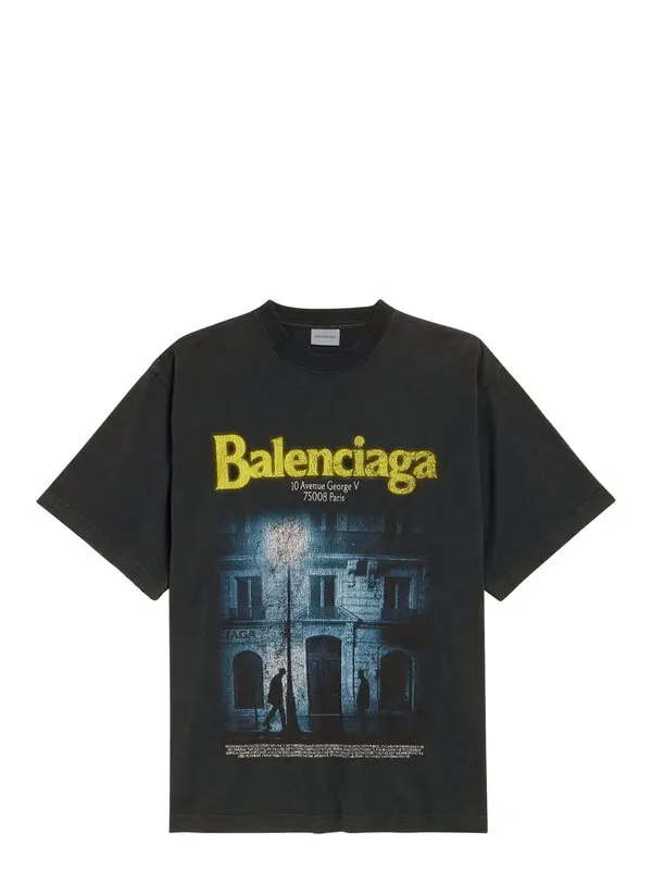 Balenciaga Graphic Print T-shirt - Black