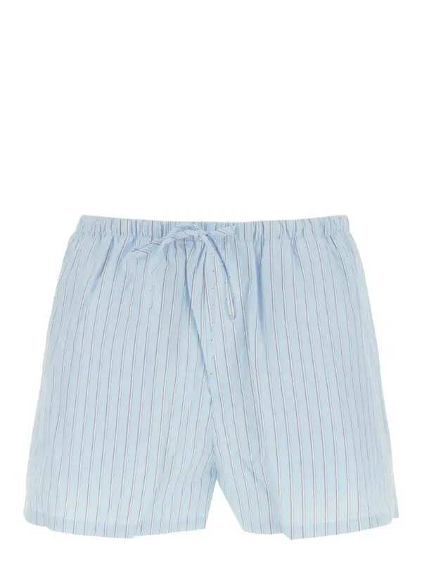 DUNST Striped Drawstring Pajama Mini Shorts - Blue