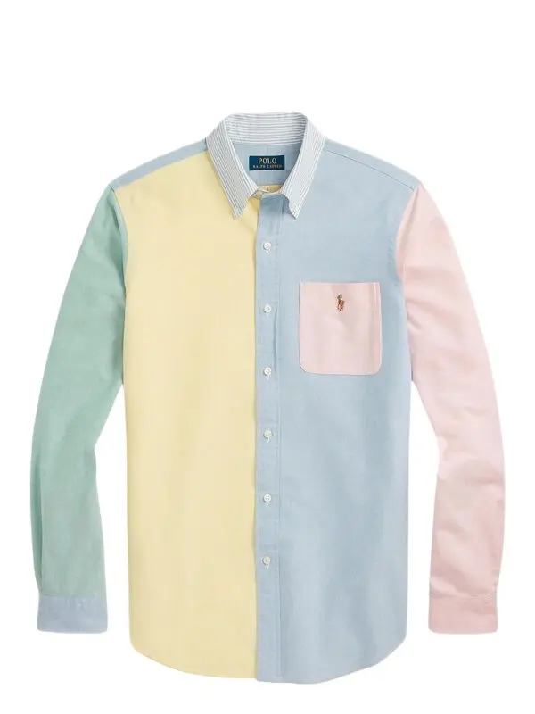 Polo Ralph Lauren Logo Embroidered Colourblock Shirt - Multicolor
