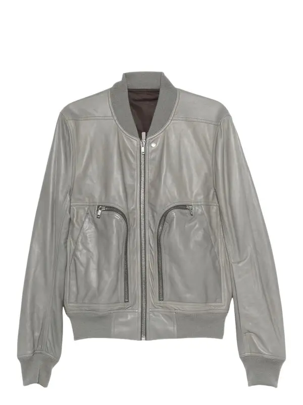 Rick Owens Bauhaus Flight Leather Jacket - Grey