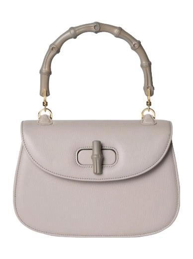 Gucci Bamboo 1947 Small Bag With Top Handle And Shoulder Strap - Grey