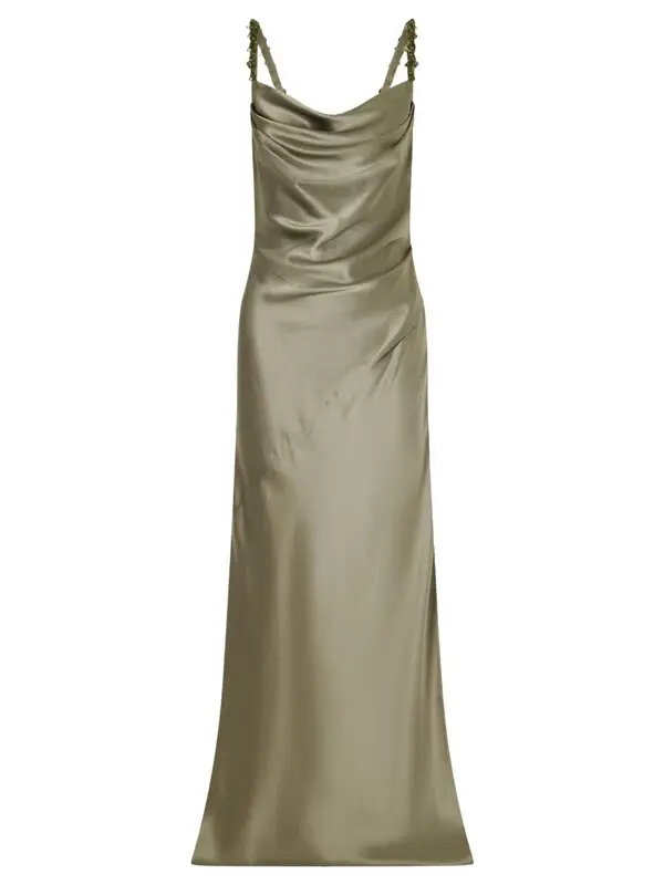 Balmain Embellished Slit Dress - Green