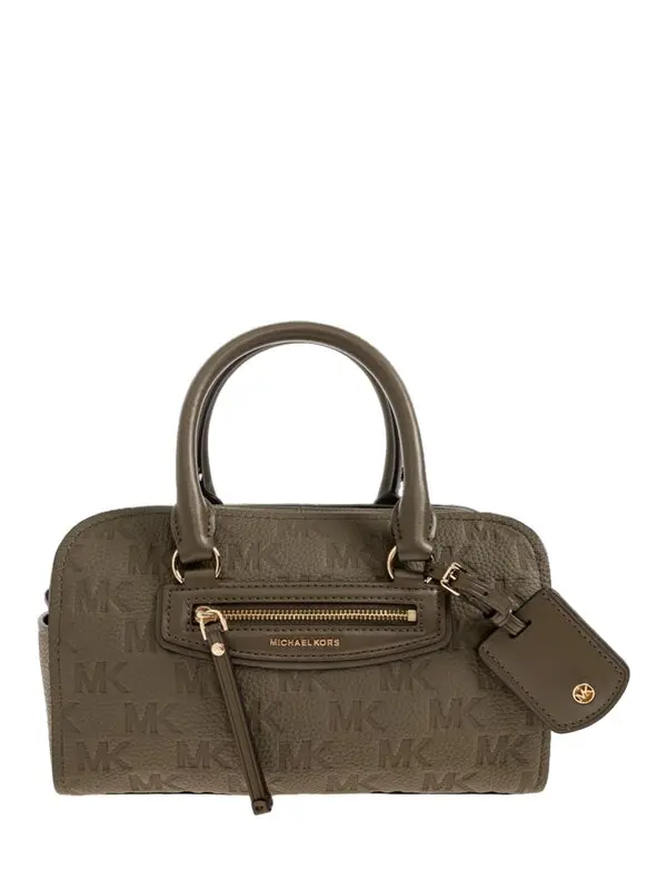 Michael Kors Zippered Handbag With Monogram Detail - Green