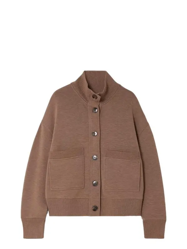 Varley Sabrina Button-fastening Sweatshirt - Mocha Brown