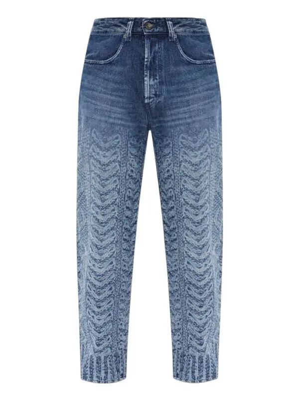 DIESEL® 2024 D-macs-s8 Cable-knit-print Jeans - Blue