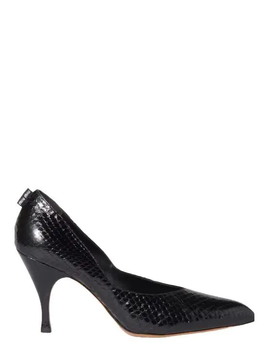 Miu Miu Ayers Leather Pumps - Black