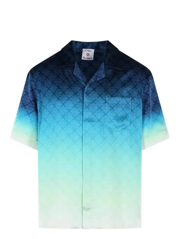 Casablanca Circuit Monogram Satin Shirt - Blue