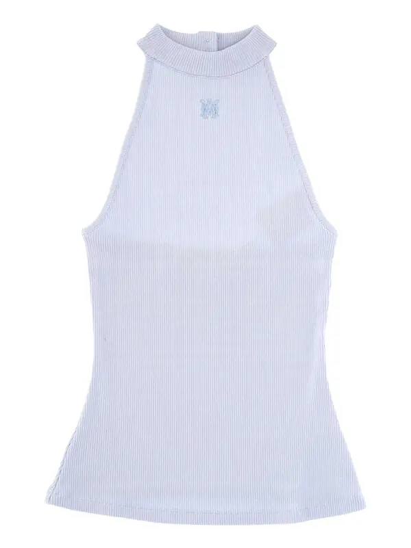 Amiri Logo Embroidered Halterneck Top - Blue