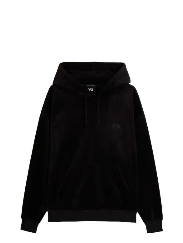 Y3 Velvet Corduroy Hoodie - Black