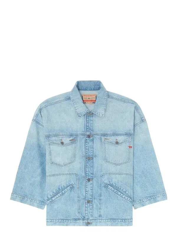DIESEL® De-lin Bartack-stitch Denim Jacket - Light Blue