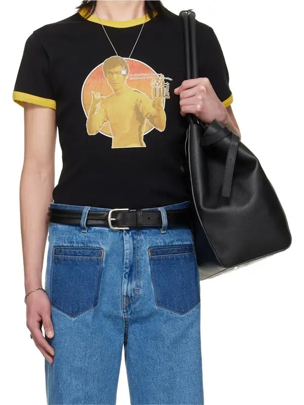 LU'U DAN Bruce Lee X Collaboration Ringer Crew Neck T-shirt - Black