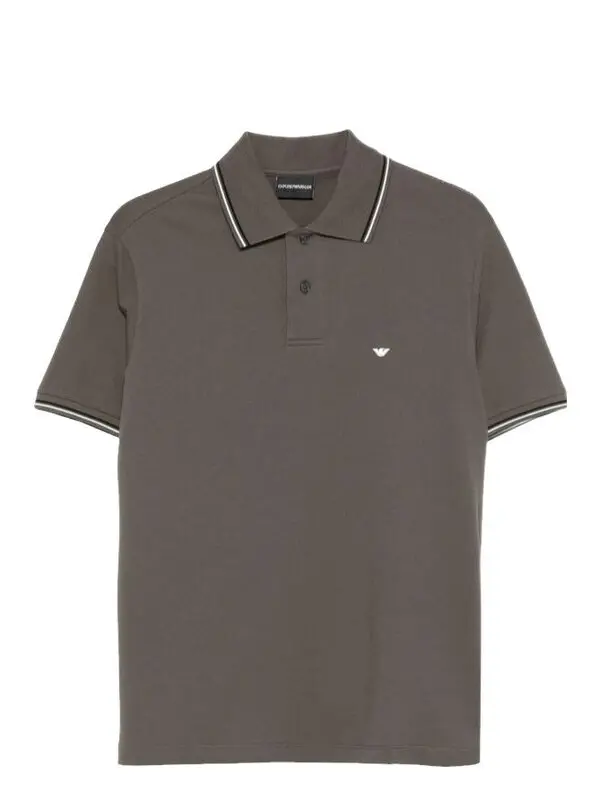 Emporio Armani Tipped Trim Polo Shirt - Brown