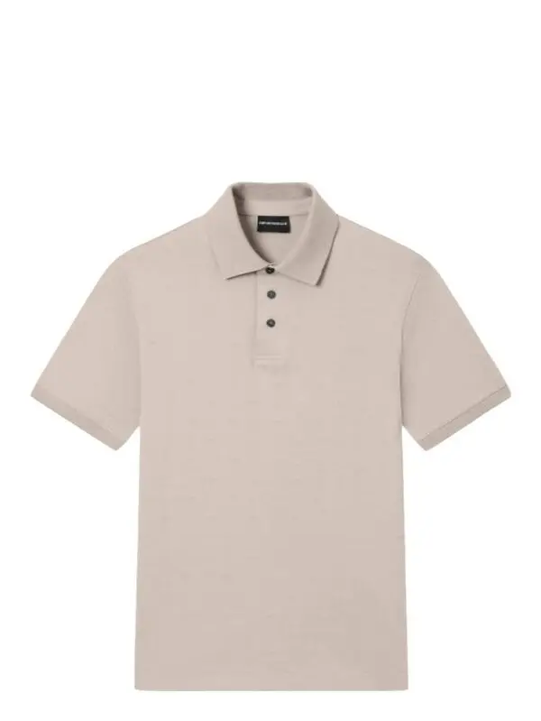 Emporio Armani Cotton Jersey Polo Shirt - Beige