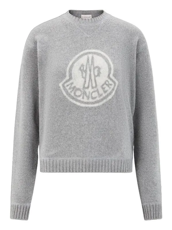 Moncler Logo Cashmere Jumper - Grey