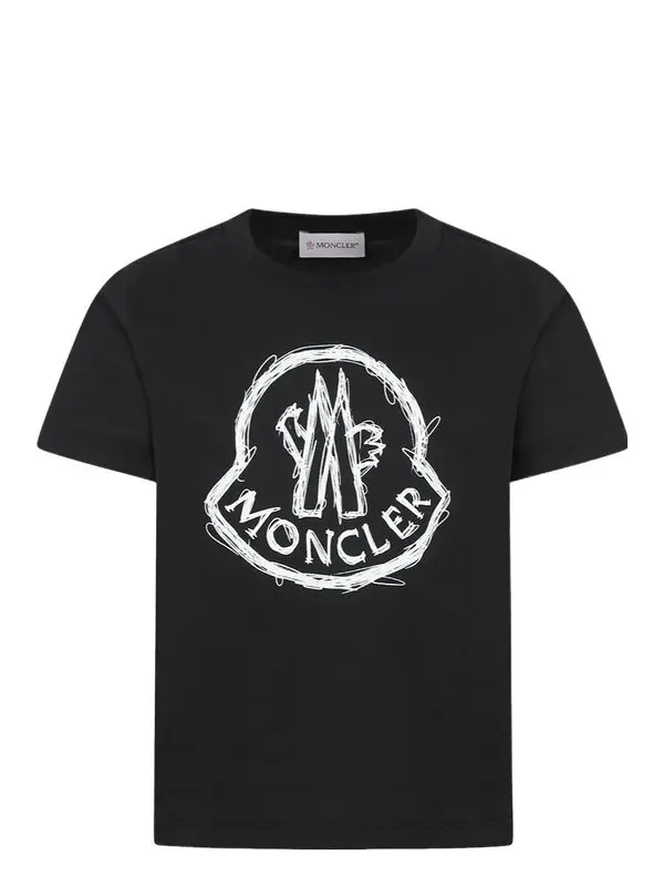 Moncler Scribble Logo T-shirt - Black