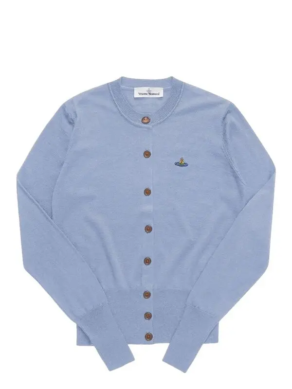 VIVIENNE WESTWOOD Long-sleeved Knitted Cardigan - Blue