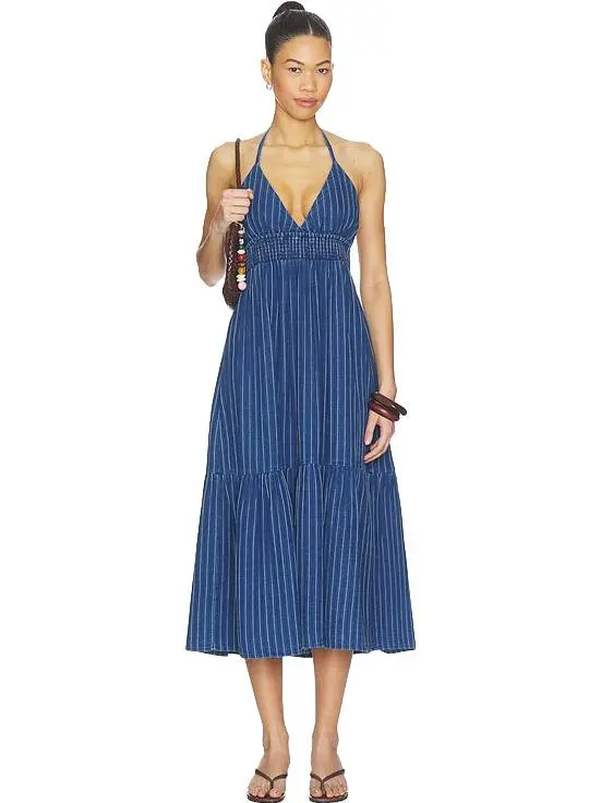Steve Madden Halterneck Midi Dress - Navy