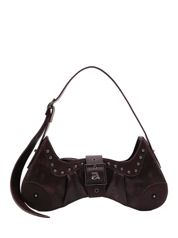 A BY ANYAH Archie Cabaret Studded Shoulder Bag - Red