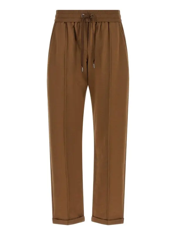 Brunello Cucinelli Light Stretch Cotton Track Joggers - Brown