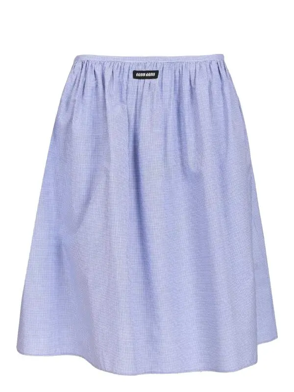 Miu Miu Flared Gingham Skirt - Multicolor