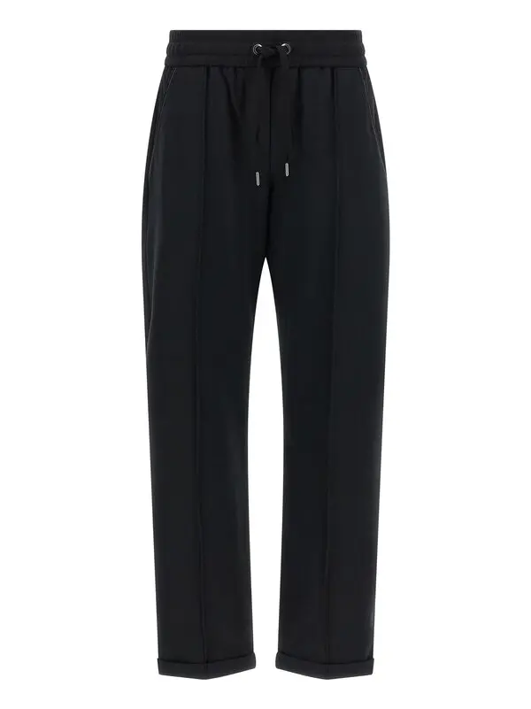 Brunello Cucinelli Light Stretch Cotton Track Joggers - Black