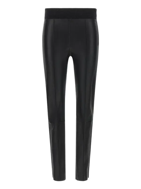 Brunello Cucinelli Stretch Nappa Leather Leggings - Black