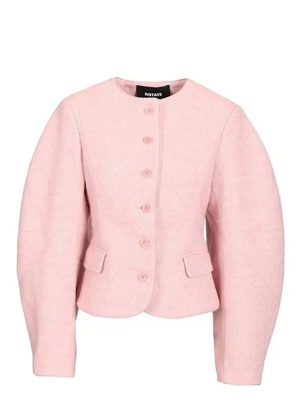 ROTATE BY BIRGER CHRISTENSEN Cocoon Sleeve Textured Bouclé Jacket - Multicolor