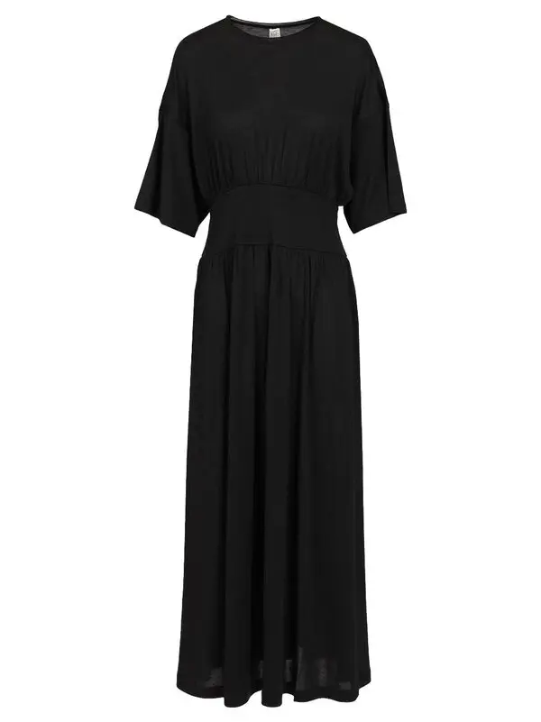 TOTEME Cotton And Silk Blend T-shirt Dress - Black