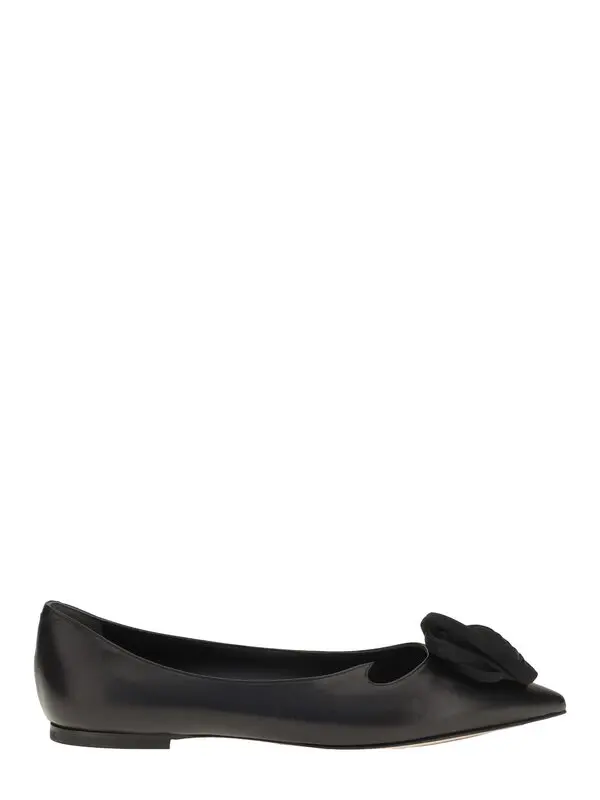 ROGER VIVIER Suede Rose Ballerinas - Black
