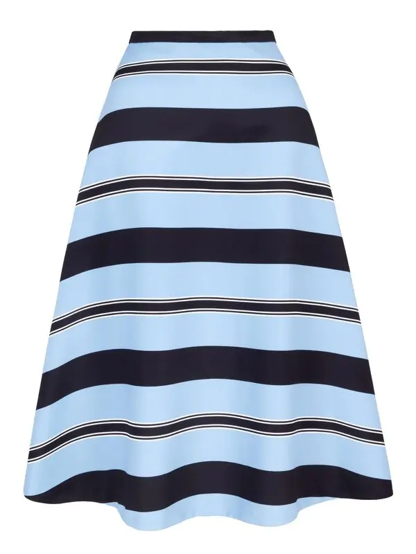 EMILIA WICKSTEAD Hallie Skirt In Striped Taffeta Faille - Blue