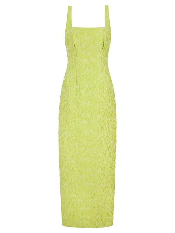 EMILIA WICKSTEAD Micheline Dress In Embossed Cloqu - Lime