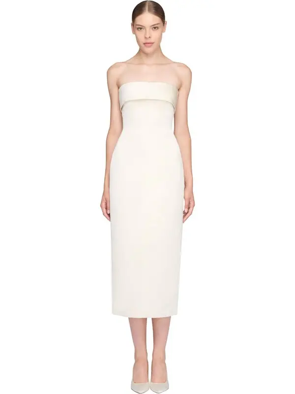 EMILIA WICKSTEAD Keeley Strapless Duchess Satin Bridal Dress - Ivory