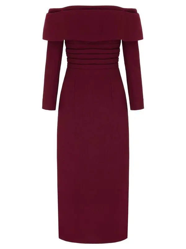 EMILIA WICKSTEAD Off-the-shoulder Maxi Dress With Train - Red