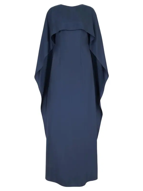 EMILIA WICKSTEAD Alphonse Silk Cape Dress - Navy
