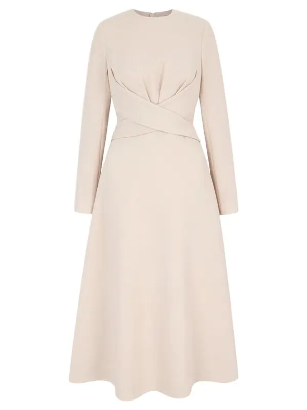 EMILIA WICKSTEAD Elta Dress In Single Wool Crepe - Bone