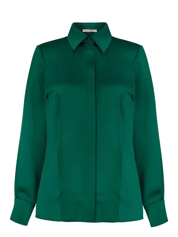 EMILIA WICKSTEAD Satin Shirt - Green