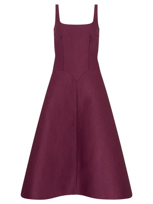 EMILIA WICKSTEAD Letisha Dress In Needle Punch Satin - Plum