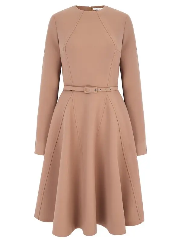 EMILIA WICKSTEAD Ucellina Dress In Birdseye Suiting - Camel
