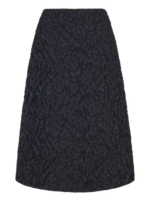 EMILIA WICKSTEAD Anais Embossed Jacquard A-line Skirt - Black